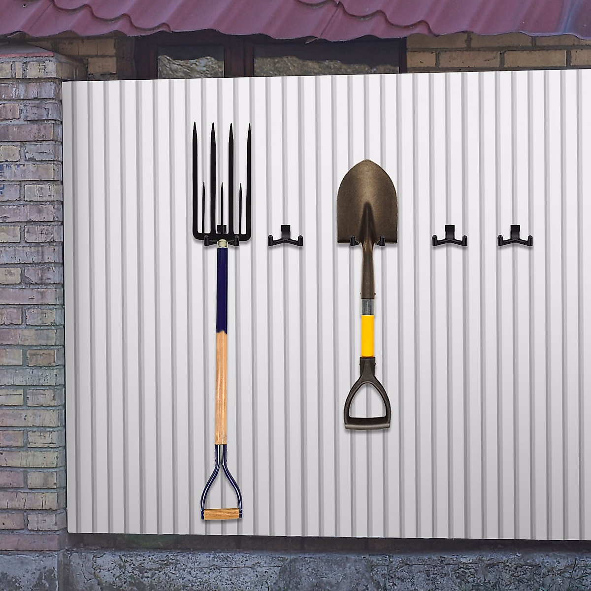 5Pack Tool Hooks for Lifetime Shed,Compatible with Lifetime Shed Accessories Shed Organization for Rakes Knives Shovels Power Tools Scissors,Not Work on Any Sheds with Horizontal Siding (Pack of 5)