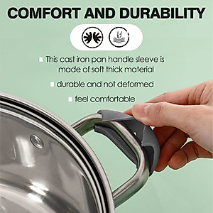 6 Pack Heat Resistant Silicone Pot Handle Covers - Universal Fit for Pots, Pans, and Skillets - Non-Slip Grip, Protects Hands from Hot Handles