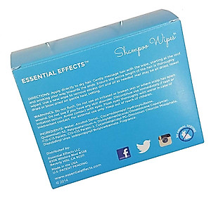 Essential Effects Shampoo Wipes (8) Rinse Free Hair Cleansing Dry No Rinse Shampoo