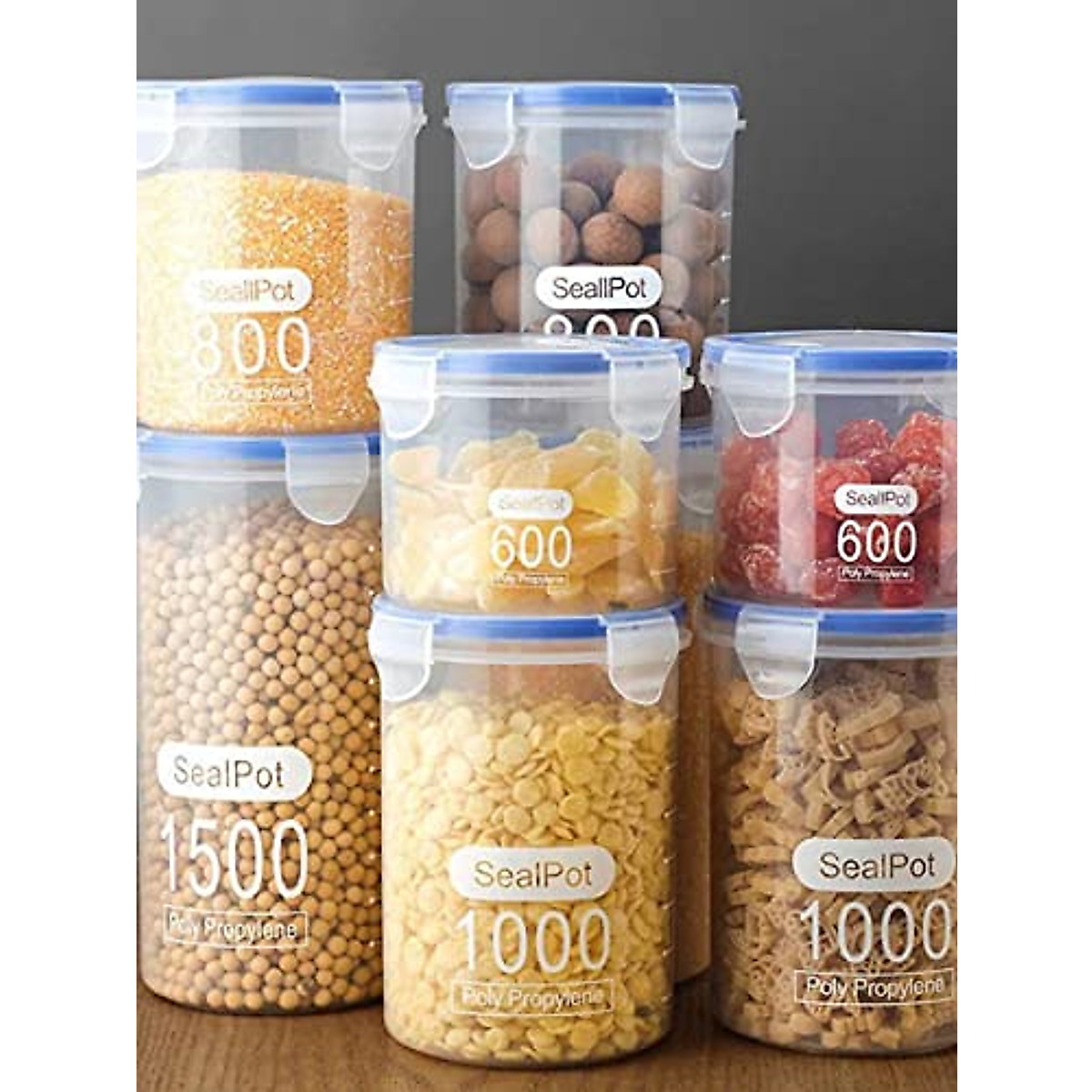 3 Pack Clear Food Storage Box, Grain Storage Tank, Plastic Grain Storage Box, Airtight Tank Sizes XL, L and M