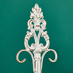 Wreath Stands for Display, Retro White Standing Wreath Holder, Wrought Iron Wreath Hanger Stand, Fleur-De-Lis Tall Floor and Tabletop Christmas Wreath Stands for Porch, New Year Wreath, Party Decor