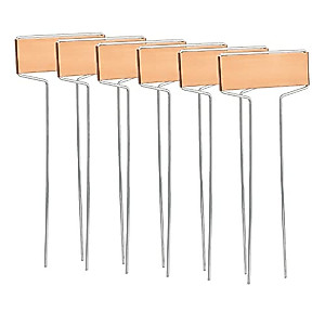 KINGLAKE GARDEN 20 Pack Copper Plate Metal Plant Labels,Copper Plant Tags Garden Labels, Garden Markers Large Copper Metal Plant Marker Height 6.1" for Outdoor Indoor Plant