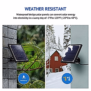 Ayotu Weatherproof Solar Panel for Ring Video Doorbell 2nd Gen 2020 Release, 5V/3.5W(Max) Output Power Adapter Continuous Charging with 3.8M/12ft Charge Cable(NOT Include Doorbell), Black