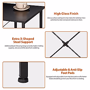 ZenStyle Small Computer Desk with Storage Shelves Under Desk Reversible, 36Inch Home Office Writing Desk Table with Shelves for Small Place, Black