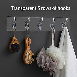 Koconh Multifunctional Transparent 6 Hooks, Punch-Free Wall-Mounted. (3 PCS)