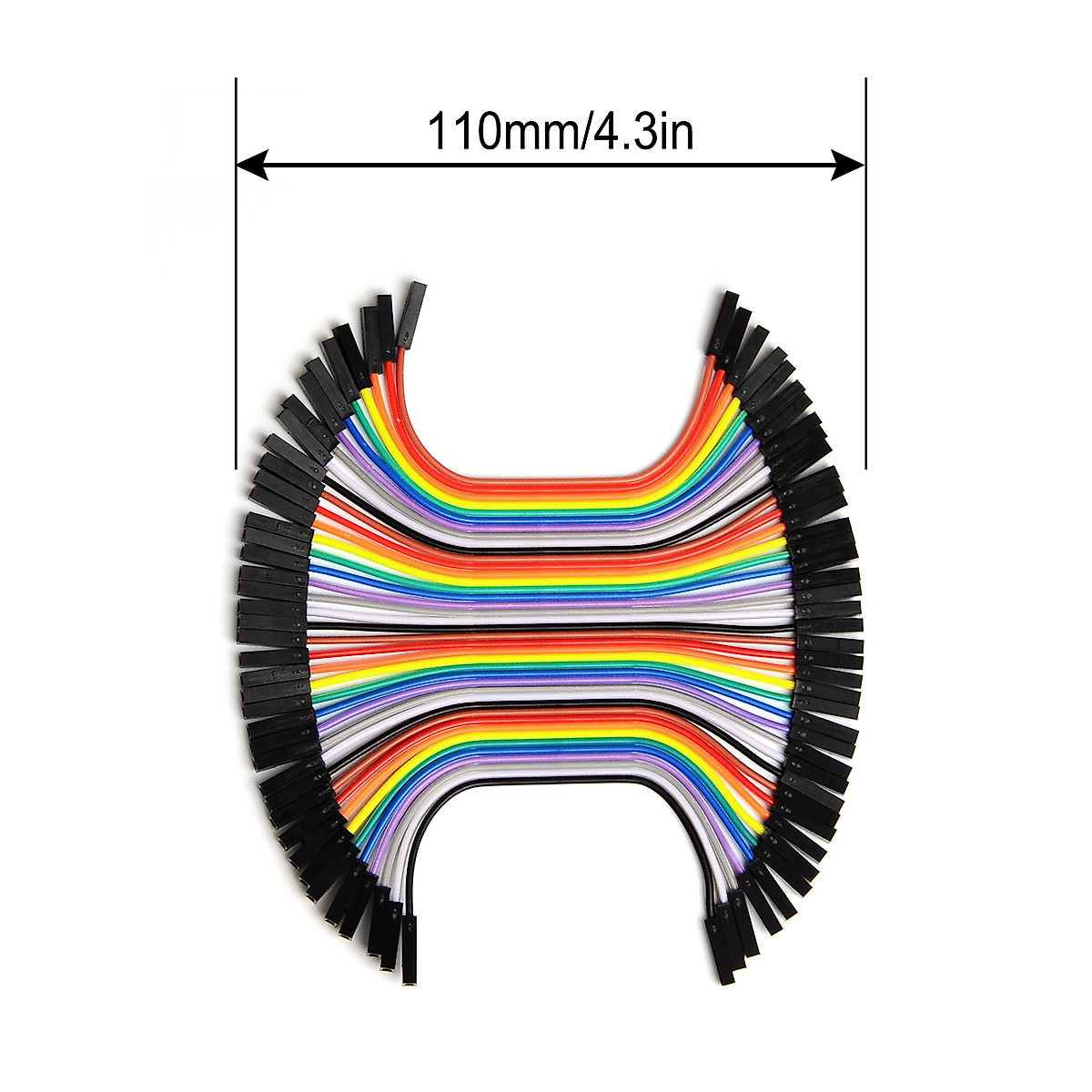 GenBasic 80 Piece Female to Female Jumper Wires (4 and 8 Inch)