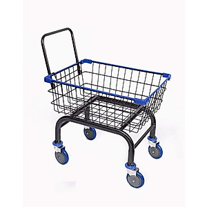 Chaminusa Heavy Duty Laundry and Grocery 1.8 Bushel Cart with U-Handle (Blue)