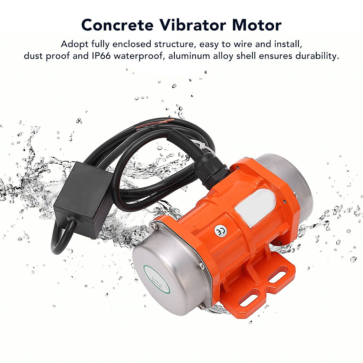 110V Vibrating Motor 110V 3600Rpm Single Asynchronous Motor Concrete Vibrator Micro Vibration Motor Vibrator Aluminum Power Concrete Vibrators (100W)