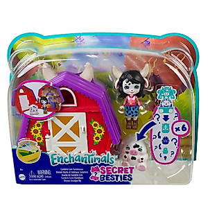 Enchantimals Secret Besties Farmhouse Playset with Small Doll House, Cambrie Cow Doll (3.5-inch), 5 Nesting Animal Figures & Accessory, Harvest Hills Toy Collection