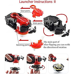 PWTAO Bey Battling Top Burst Launcher Grip Toy Blade Set Game Storage Box 12 Top Burst Gyros 2 Launchers Great Birthday Gift for Boys Children Kids