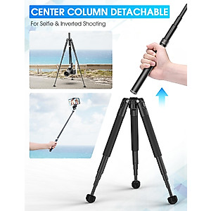 ULANZI MT-63 Mini Phone Tripod, 57" Portable Foldable Aluminum Alloy Extendable Camera Tripod with 2 in 1 Phone Clip, 360° Ball Head Travel Lightweight Tripod for iPhone DSLR Camera Max Load 5KG/11LBS