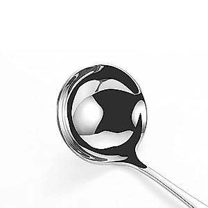 Wenkoni Small Soup Ladles,Sauce ladles,Gravy Soup Spoon Ladles,2 Pack 18/10 Non-magnetic Stainless Steel 7.6" Round Ladles (Color:Silver).