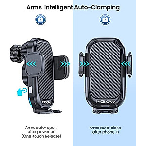 MOKPR Dual Coils Wireless Car Charger, [2023 Upgraded ] 15W Car Phone Fast Charging Mount, Dash Windshield Air Vent Wireless Auto-Clamping Phone Holder for Samsung Z Flip 4 3, iPhone 14 13 12 11 etc