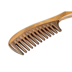 Louise Maelys Hair Comb Wooden Wide Tooth Combs for Curly Hair Detangling Sandalwood