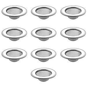 10 Pcs Kitchen Sink Strainer Stainless Steel Mesh and Punching | Kitchen Sink Drain Strainer with Large Wide Rim 4.5" for The Sink in Kitchen/Bathroom/Bathtubs | Rust-Free, Sturdy and Durable