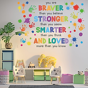 Inspirational Quotes Wall Decals Colorfu Peel and Stick Wall Wallpaper,Motivational Wall Stickers Positive Saying Wall Art & Murals for Nursery Kids Room Preschool Playroom Classroom Decor