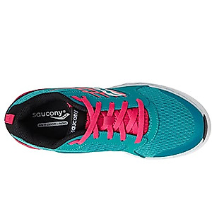 Saucony Wind 2.0 Running Shoe, Turq/Pink/Black, 12 US Unisex Big Kid