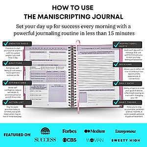 Maniscripting Journal: 90 day journal, guided prompts, daily planner, manifestation journal, gratitude, mindfulness, self love, happiness, wealth, weekly habit tracker, journal for women, undated.