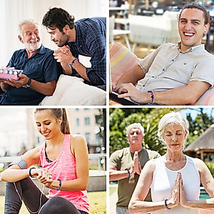 Triple Protection Bracelets for Men Women, Genuine Amethyst Black Obsidian Hematite 8mm Beads Bracelet, Handmade Natural Stone Bracelets for Protection Healing Balance Birthday Anniversary Gift