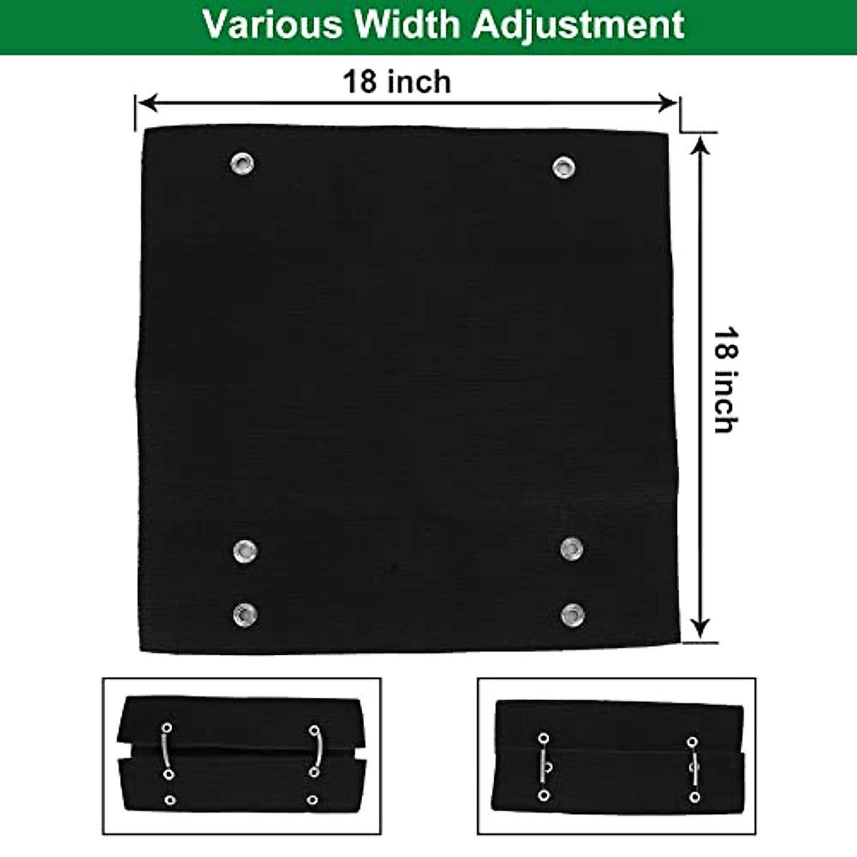 BLACKHORSE-RACING RV Steps Covers Rugs 3 Pack, 18" Inch Wide RV Camper Step Stair Covers, Wrap Around Camper Stair Rugs Radius Carpet with Spring Hooks, Black