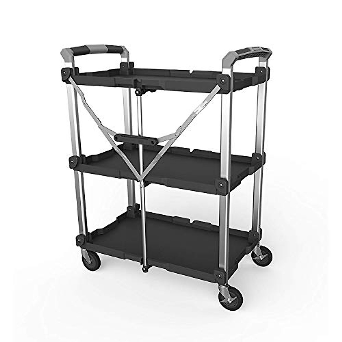 Olympia Tools 85-189 Pack N Roll Collapsible Service Cart, XL, 300LB Capacity, Black & Cosco 12222PBG1E Shifter 300-Pound Capacity Multi-Position Heavy Duty Folding Dolly, Green Hand-Trucks