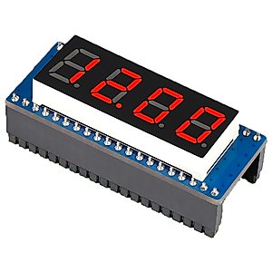 Bicool 4-Digit 8-Segment 0.4 inch Red Color LED Display Module for Raspberry Pi Pico, Compatible with SPI Interface 74HC595 Driver 5V Operating Voltage