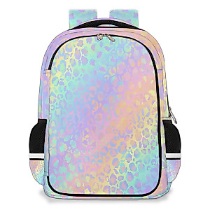 CFERSAN Rainbow Multifunctional Backpack Durability Laptops Water Resistant College School Travel Backpack Gifts for Men Women Girls