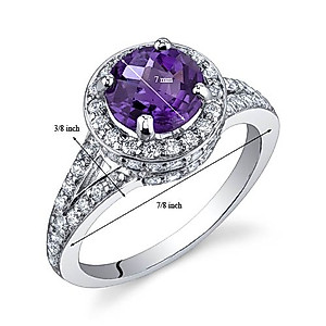 PEORA Majestic Sensation 1.25 Carats Amethyst Ring in Sterling Silver Size 9