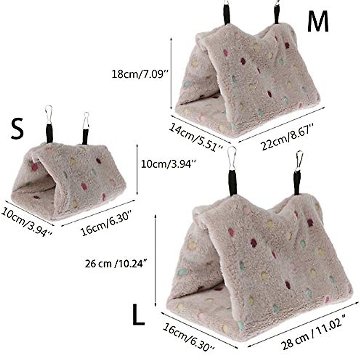 LeerKing Bird Bed, Parakeet Nest House for Cage, Parrot Hanging Hammock Bird Hut Plush House Snuggle Tent for Conure, Lovebird, Cockatiels, Cockatoo, Quaker