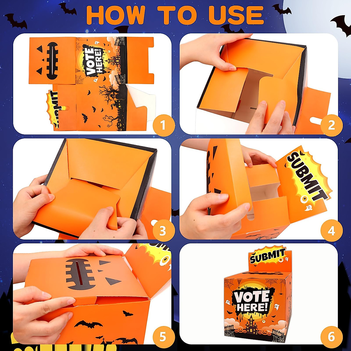 57 Pcs Halloween Party Costume Contest Ballot Set Voting Ballots Trophy Ribbons Halloween Costume Contest Awards Halloween Party Favors for Kids Adults