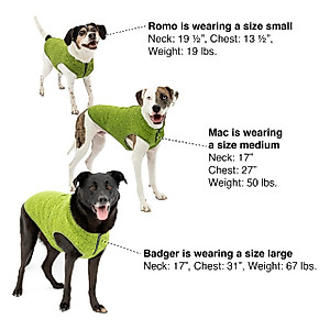 Kurgo Core Dog Sweater, Knit Dog Sweater with Fleece Lining, Cold Weather Pet Jacket, Zipper Opening for Harness, Adjustable Neck, Year-Round Sweater for Small Dogs (Heather Green, Small)