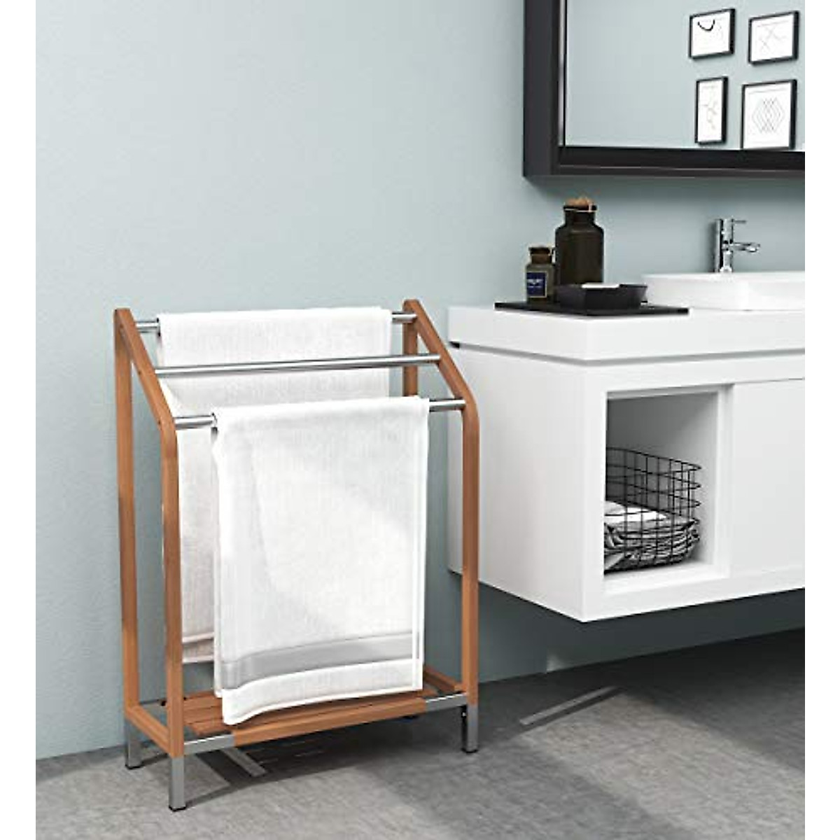 AquaTeak Sula Teak & Stainless Steel Towel Stand