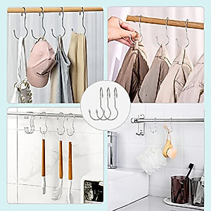 Myfolrena Purse Hangers Bag Hooks Closet- 12 Pack Handbag Hanger Organizer Metal S Hooks, Large Size Closet Rod Hooks for Hanging Handbags,Clothes, Curtain, Plant, Pans and Pots