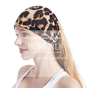 Bohend Boho Headband Wide Yoga Stretchy Bandeau Large Headwrap Sport Athletic Beach Hair Accessories for Women and Girls(8pcs)