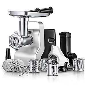 Electric Meat Grinder Heavy Duty - 5 in1 Home Meat Grinder - 3000W Max Powerful - Sausage Stuffer - Slicer/Shredder/Grater - Kubbe & Tomato Juicing Kits - 3 Stainless Steel Grinding Plates - Size #12