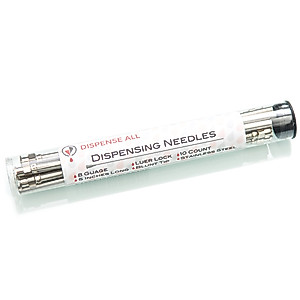 Dispense All - 10 Pack - Dispensing Needle 8G x 5" - Blunt Tip, Luer Lock, All Metal (Stainless Steel)