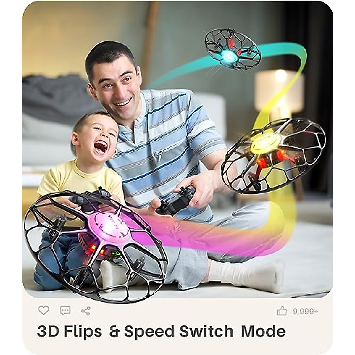 SYMA Drone for Kids with LED, X660 Mini Quadcopter with 3D Flip, Rotary Ascent, Headless Mode, Speed Switch and Full Protection RC Helicopters UFO Toys Gifts for Beginners Adults