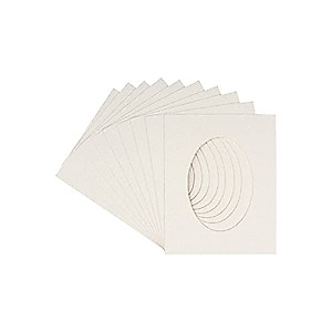 CountryArtHouse Oyster Shell White Acid Free 20x28 Oval Picture Frame Mat with White Core Bevel Cut for 16x24 Pictures - Fits 20x28 Frame - Pack of 10 Matboards