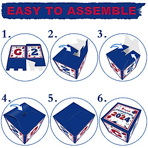 Graduation Decorations Class of 2024, 4 Pcs Red and Blue Graduation Balloon Boxes, 2024 Graduation Decorations, High School and College Graduation Party Decorations Supplies