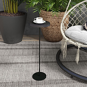 Drink Table, Metal Base Side Table for Small Spaces,Tall Modern Round End Table/Martini Table Furniture for Living Room, Dorm, Home Office, and Bedroom