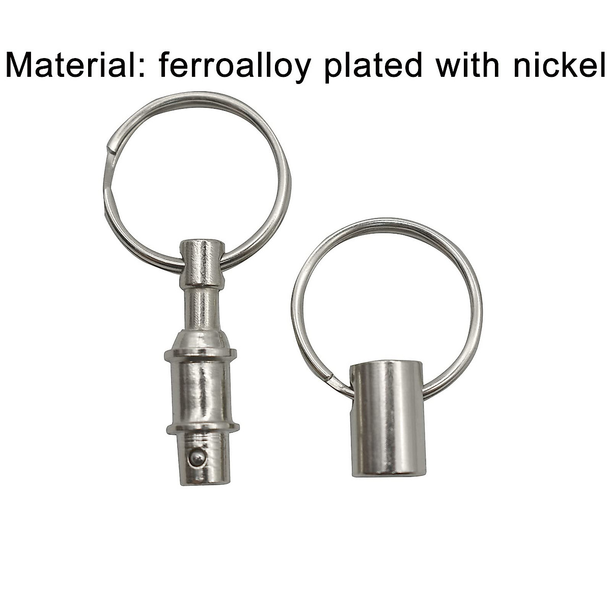 Pinenjoy 10Pcs Quick Release Keychain Detachable Pull Apart Key Rings Heavy Duty Dual Split Snap Lock Holder Silver Double Spring Key Accessory