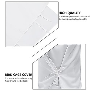 NUOBESTY Bird Cage Cover Shade Cloth Round Dome Cage Cover for Parakeets Lovebirds Budgies Finches Canary Small Bird Cage White