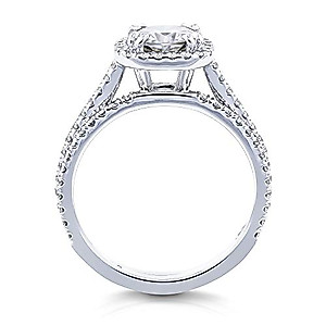 Kobelli Moissanite and Lab Grown Diamond Halo Bridal Rings Set 1 1/2 CTW in 14k White Gold (GH/VS, DEF/VS), 7