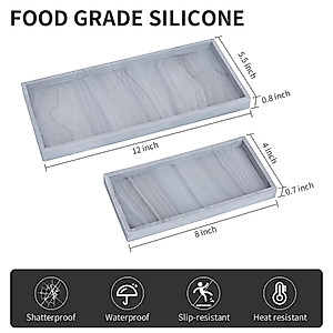 Silicone Bathroom Counter Vanity Tray Bathroom Sink Organizer Kitchen Soap Tray Sponge Holder Kitchen Sink Organizer 2 Pack (Large + Small)