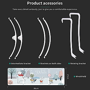 HUBUISH Adjustable Foldable Air Conditioner Deflector Confinement Air Deflector Outlet Air Wing Air Cooled Baffle Wind Direction Telescopic Windshield for Home (Watermelon Pattern)