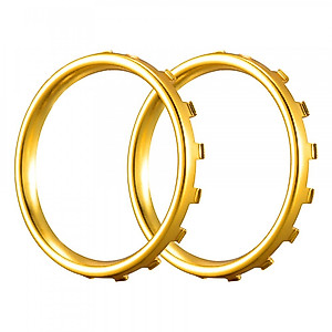 eXtremeRate Matte Chrome Gold Accent Rings Accessories for Xbox One Elite Controller, Replacement Parts Profile Switch Buttons for Xbox One Elite Controller (Model 1698) - Pack of 2