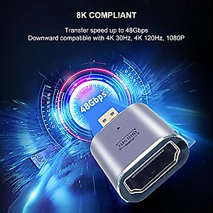 VINGVO Micro HD to HD Converter, Aluminum Alloy Female HD to Micro HD Adapter, Wide Applicability, Support 8K for Computers for Monitors