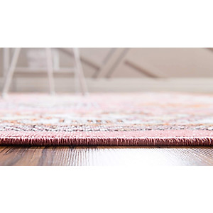 Unique Loom Aarhus Collection Area Rug - Southwestern (5' 1" x 7' 10" Rectangle, Rose/ Green)