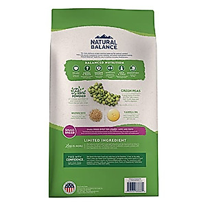 Natural Balance Limited Ingredient Small Breed Adult Dry Dog Food with Vegan Plant Based Protein and Healthy Grains, Vegetarian Recipe, 12 Pound (Pack of 1)