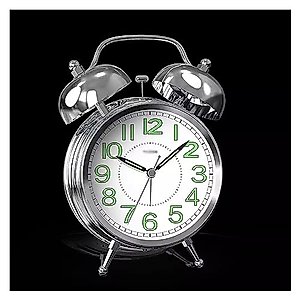 Alarm Clocks Alarm Clock, Non Ticking, Silent Bedside Clock with Two Bells Loud Alarm for Heavy Sleepers, Bedside Alarm Clock for Decor and Gifts Digital Alarm (Color : 1)